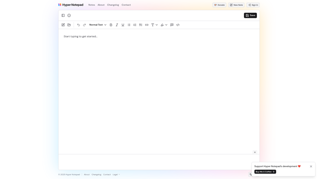 Hyper Notepad - Instant sharing online notepad